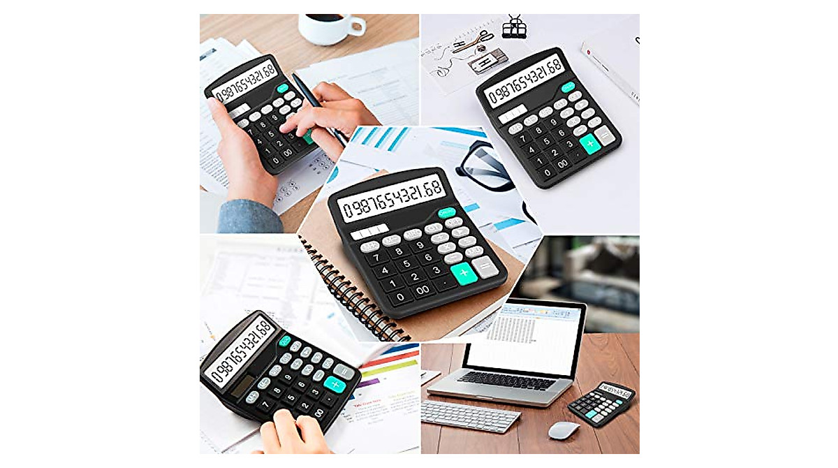 Splaks 2-Pack Desktop Calculators with Large Display & Dual Power