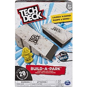 TECH DECK - Build-A-Park – Kicker, Funbox, and Hydrant – Ramps Board and Bikes