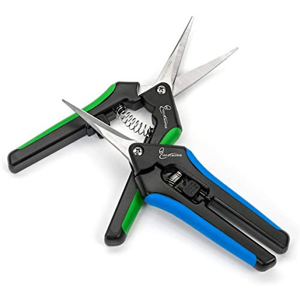 Hydroponic 2Pack Microtip Straight blade/Curved Blade Flower Leaf Trimmer Pruning Shears by Yieldcropper