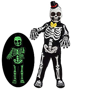 Spooktacular Creations Skelebones Costume (Large (10-12yr)) Black