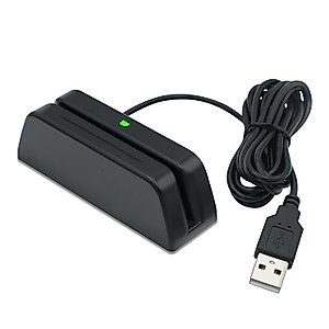 MSR123 Magnetic Stripe Swiper Reader Magstripe Credit Card Reader 3 Track for Quickbooks Online POS System Cashier Registry Cash Register
