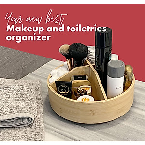 HinterHill 3-in-1 Adjustable Lazy Susan Pantry Organizer, 12" Bamboo Kitchen Cabinet Organizer for Pantry Organization and Storage, Lazy Susan for Cabinet, Countertop, Bathroom, Spices, Snacks