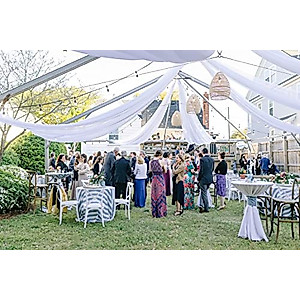 White Ceiling Drape for Wedding 5ft x 30ft Chiffon Arch Sheer Backdrop Curtain for Ceremony Reception Swag Parties Decorations
