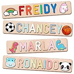 Personalized Name Puzzle for Kids, 1st Birthday Gifts for Girl and Boy, Custom Baby Gifts,Baby Girl & Boy Toys for 1 Year Old Nursery Gifts, Toddler Puzzles, Montessori Toys, Early Learning Toys