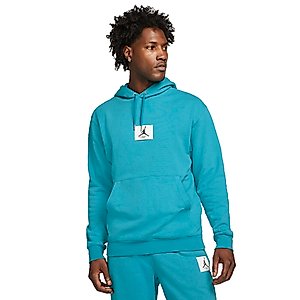 Nike Jordan Essentials Fleece Men's Hoodie (US, Alpha, Large, Regular, Regular, Cyber Teal/White/Black)