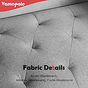 VAMEPOLE Modern Accent Chairs Set of 2, Comfy Living Room Chair, Cozy Tufted Mid Century Modern Accent Chair, Upholstered Reading Arm Chair for Living Room, Bedroom Sofa Chair(Light Grey, Set of 2)