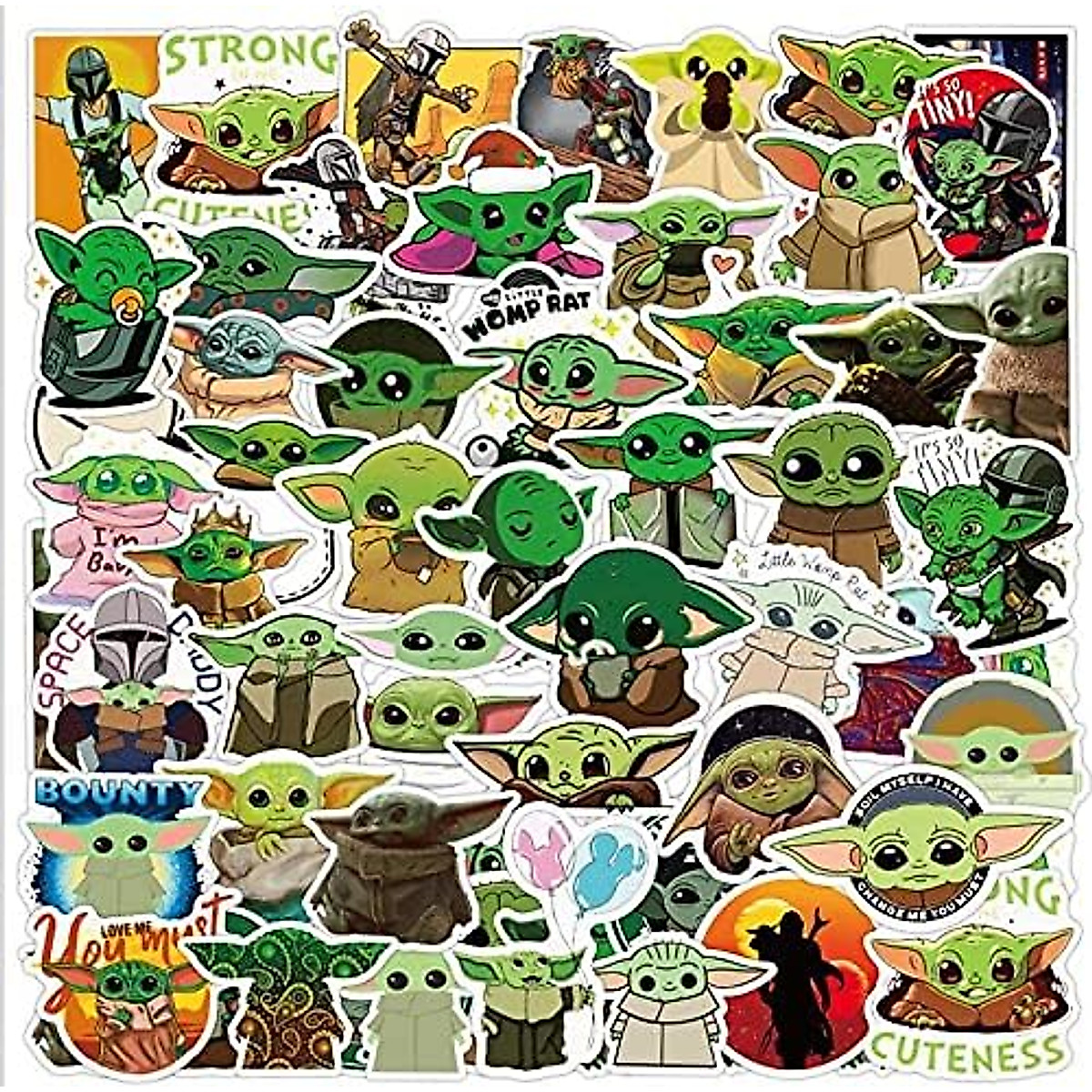 Baby yoda Stickers, [50pcs] Anime Stickers for Water Bottles Vinyl Waterproof Stickers for Car Motorcycle Decal Stickers