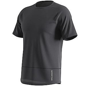 Salomon mens Tee T Shirt, Deep Black, Medium US