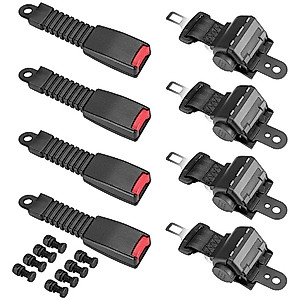 10L0L 4PCS Universal Retractable Golf Cart Seat Belt Kit for EZGO, Yamaha, Club Car, etc. Fits Front Rear Seat
