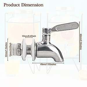 Omoojee Stainless Steel Spigot for Beverage Dispenser, 1 Water Dispenser Replacement Part, Outdoor Water Faucet for Sun Tea Jar, Party, Camping
