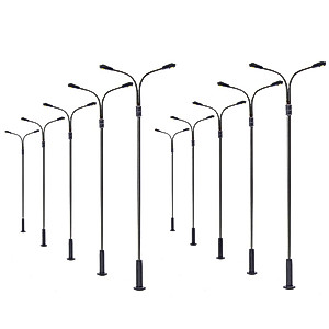 LQS13W 10pcs Model Railway Train Lamp Post Street Lights HO OO TT Scale LEDs New