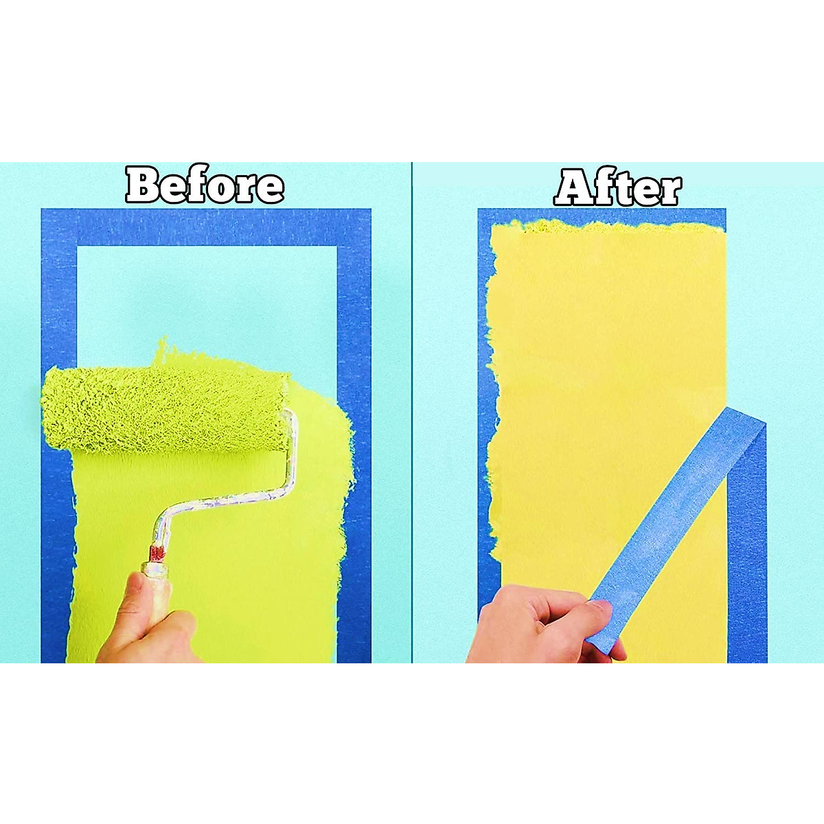 DOAY Blue Painters Tape 1/2 Inches x 30 Yards - Multi Surface Use - 120 Yards Total - 4 Rolls