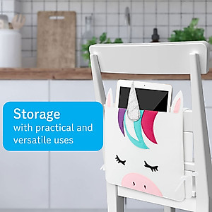 PIKL Unicorn Hamper Bedside Caddy set Patented design Quality Girls Laundry Hamper with Carry Handle and hanging storage organizer bed pocket unicorn decor Ideal gift for girls kids laundry basket