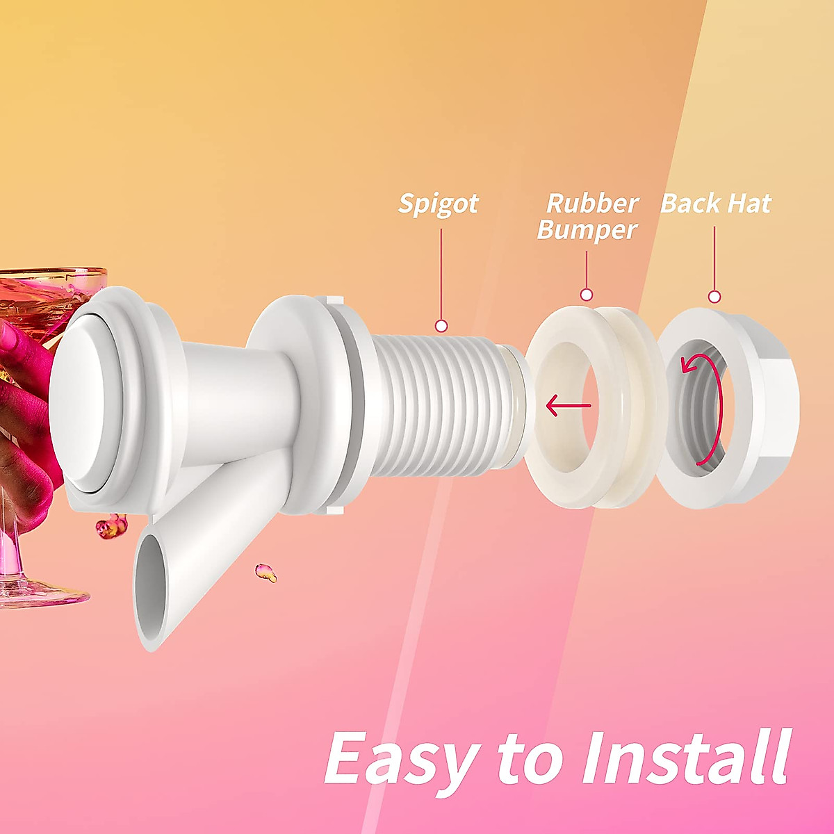 ZAITOE Push Button Spigot Replacement, Compatible with Igloo 2, 3, 5 and 10 Gallon Beverage Coolers, Water Cooler Spigot for 2-10 Gallon (2pcs)