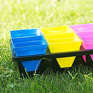 qiguch66 Small Plant Pots,10Pcs Bonsai Planter Nursery Flower Pot Garden Square Home Plastic Decor Supply - Red