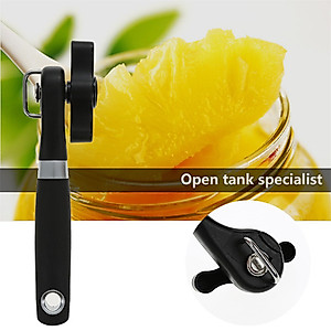Macoior Can Opener,Manual Can Opener,Smooth Edge Safety Can Opener,Ergonomic Soft Grips Handle,Built in Food Grade Stainless Steel Can opener