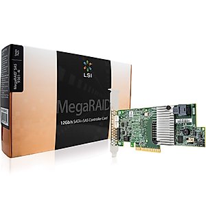 LSI Logic LSI LSI00415 MegaRAID SAS 9361-4i 4-Port 12Gb/s SAS+SATA PCI-Express 3.0 Low Profile RAID Controller, Single