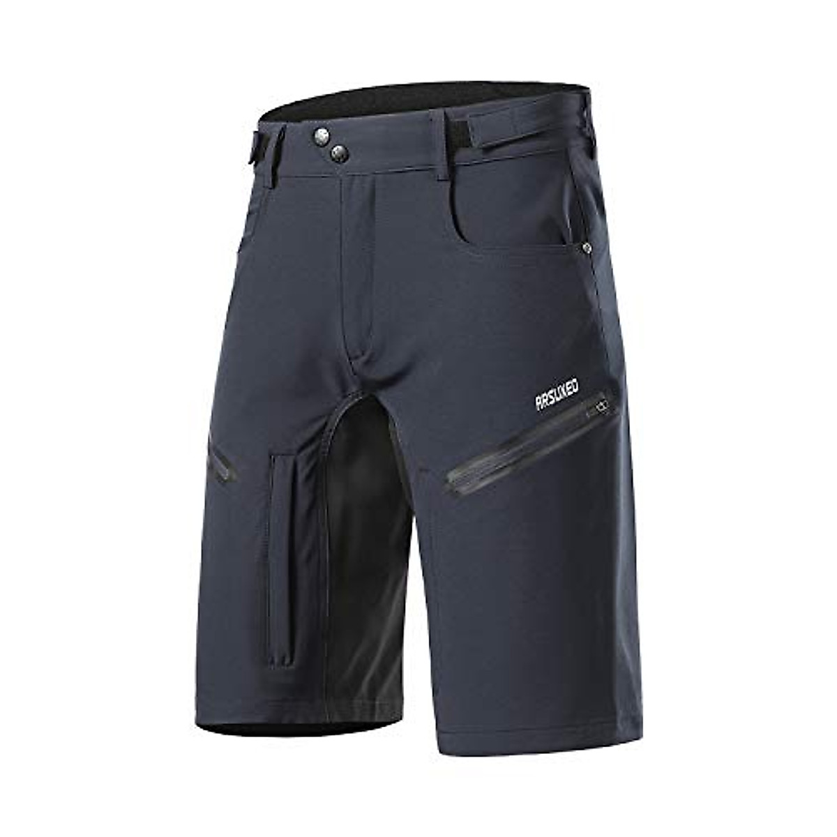 ARSUXEO Mens Bike Shorts,Cycling Shorts,Mountain Bike Shorts MTB Shorts Loose Fit with Moisture-Wicking Waistband Dark Grey Size Medium