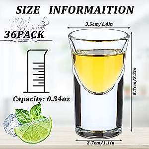 Ioffersuper 36-Pack Shot Glasses Set, 10Ml/0.338 Oz Mini Shot Glasses with Heavy-Duty Base, Mini Wine Glasses, Thickness Glass
