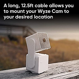 WYZE Cam Pan v3 Indoor/Outdoor 1080p Pan/Tilt/Zoom Wi-Fi Smart Home Security Camera with Color Night Vision, 2-Way Audio, Compatible with Alexa & Google Assistant, White + Outdoor Power Adapter