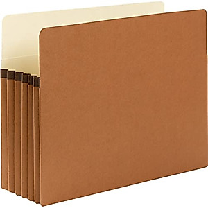Smead File Pocket, Straight-Cut Tab, 5-1/4" Expansion, Letter Size, Redrope, 50 per Carton (73810)