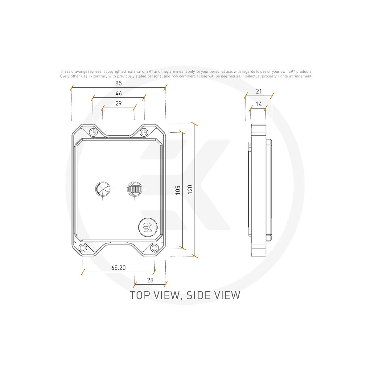 Waterblock CPU Ekwb EK-Quantum Magnitude sTR4 (Noir/Cuivre)