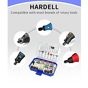 HARDELL Rotary Tool Accessories, 227pcs Power Rotary Tool Accessories Kit, 1/8"(3.2mm) Diameter Shanks, Universal Fitment for Easy Cutting, Polishing, Sanding, Carving, Grinding, Engraving