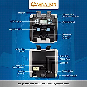 Bank Grade Mixed Denomination Bill Counter and Sorter CR1500 with Printer - Full Spectrum Counterfeit Detection PC Suite 2 Year Warranty (CR1500_P)