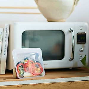 Stasher Platinum Silicone Food Grade Reusable Storage Bag, Clear (Stand-Up Mini) | Reduce Single-Use Plastic | Cook, Store, Sous Vide, or Freeze | Leakproof, Dishwasher-Safe, Eco-friendly | 28 Oz