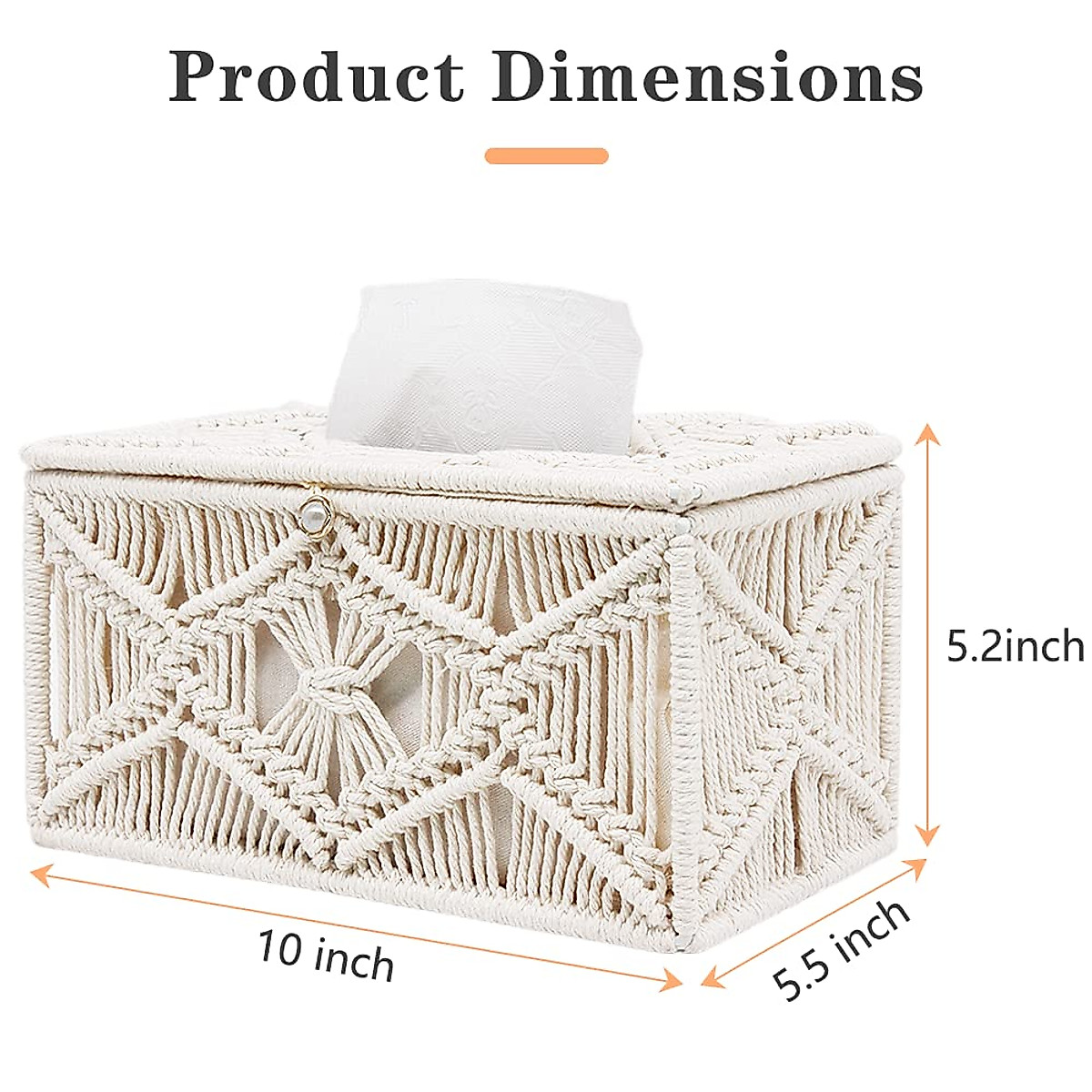 Tissue Box Cover Rectangle, Paper Tissue Holder Napkin Tissues Organizer, Home Decor for Bathroom Bedroom Dresser Living Room Office (Rectangle)