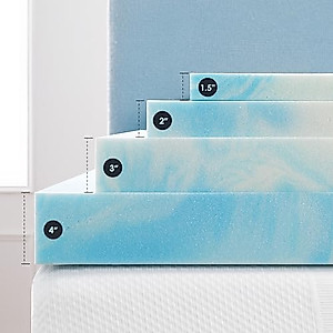 Best Price Mattress 4 Inch Swirl Gel AeroBreeze Cooling Air Flow Memory Foam Mattress Topper, Full