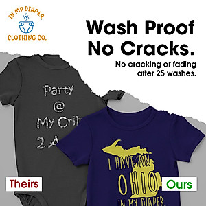 In My Diaper I Have an Ohio UM Michigan Fans Baby One Piece Newborn Navy