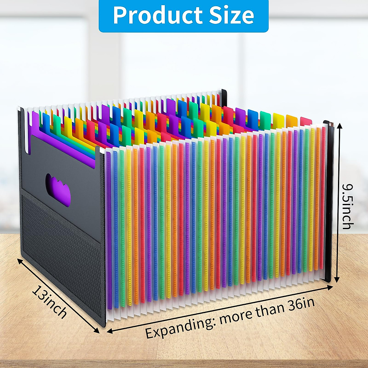 EOOUT 36 Pockets Expanding File Folder, Letter Size Accordion File Organizer with Cloth Edge Wrap Super Large Capacity for Storage Teachers Office and School Supplies