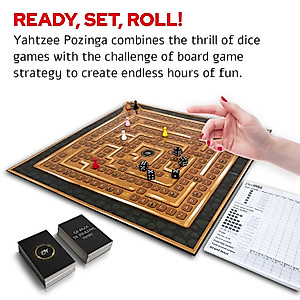 Yahtzee Pozinga Board Game for the whole Family | Dice Scoreboard Pawns and Playing Cards