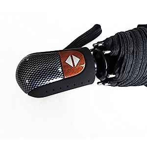 Umenice Automaitc Travel Umbrella Windproof with 210t Fabric Black