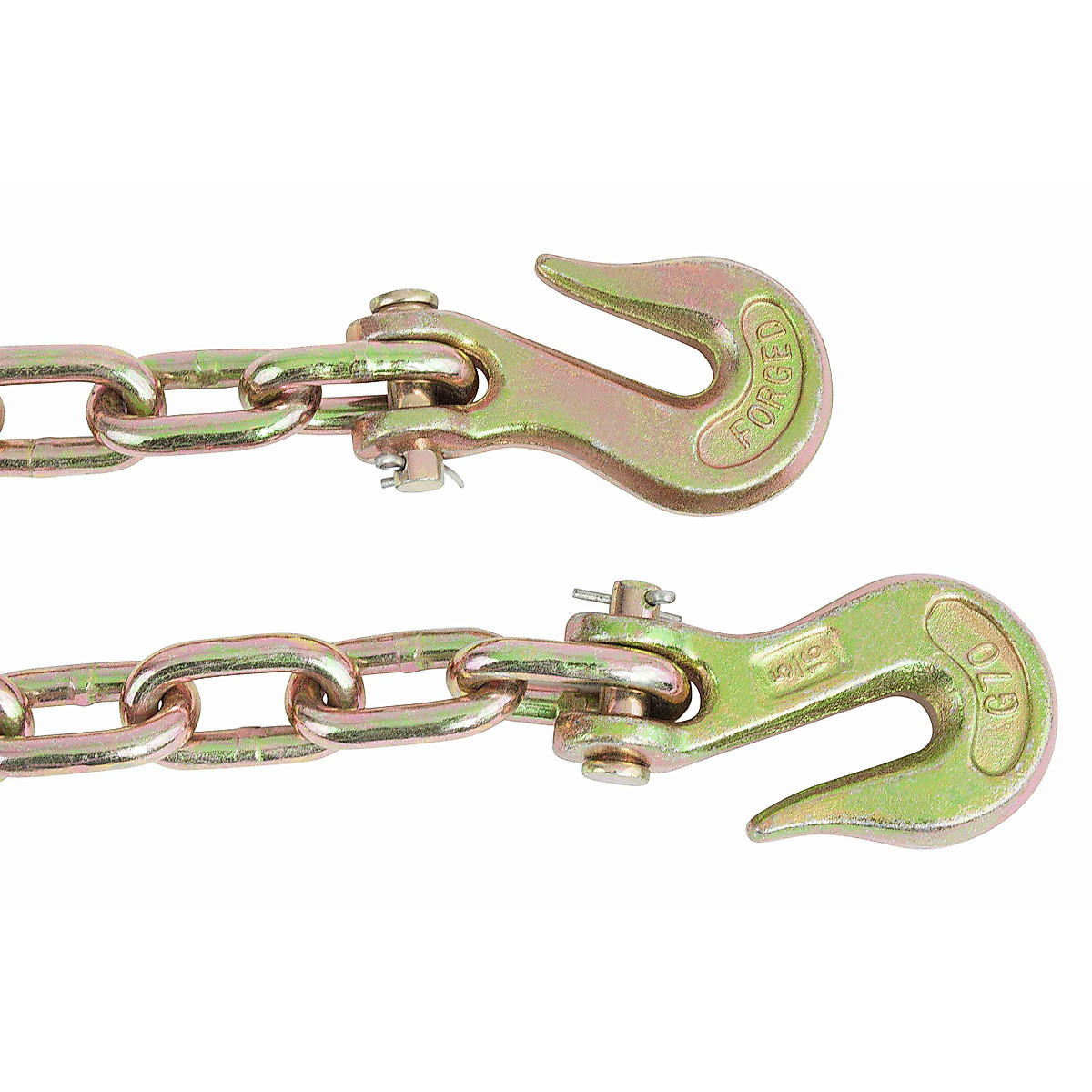 Mytee Products 5/16" Grade 70 Chain and Binder Kit | Includes (4) 5/16" - 3/8" Ratchet Load Binder & (4) 5/16" x 12' G70 Transport Chain w/Grab Hooks | 4700 lbs WLL for Flatbed Truck Trailer Tie Down