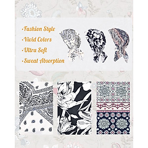 ELLEWIN Headwear 3 Pack Soft Head Scarf Wrap Slouchy Beanie Skull Cover Hat Cap Pre Tied Bandana Hair Loss for Women Girls