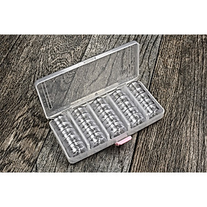 SE 25-in-1 Round Containers Inside a Plastic Storage Box with Stackable Screw-On Lids, 7/8" x 1-1/8", Clear - 87134DB