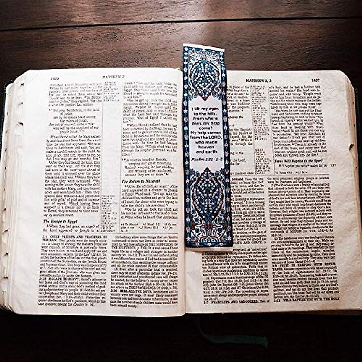 The Lord is My Help, Bulk Pack of 6 Woven Fabric Christian Bookmarks, Silky Soft Psalm 121:1-2 Flexible Bookmarker for Novels Books and Bibles, Traditional Turkish Woven Design, Memory Verse Gift