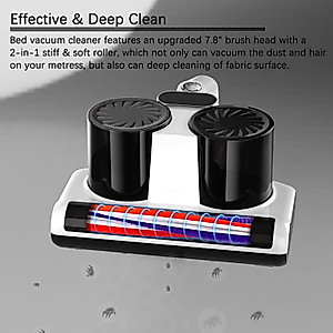 HYNSEN Bed Vacuum Cleaner, Mattress Vacuum Cleaner with UV & High Heating Tech, 12Kpa Strong Suction Handheld Vacuums of Bed Mattress Sofas, Pet Hair and Carpets