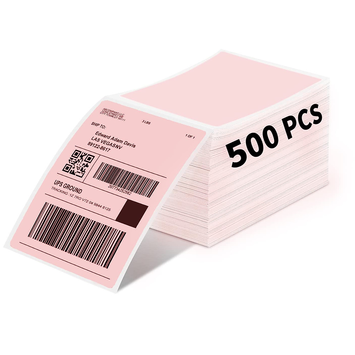 Phomemo Pink Label Printer with Thermal Shipping Pink Label - 4" x 6", 500 Sheets