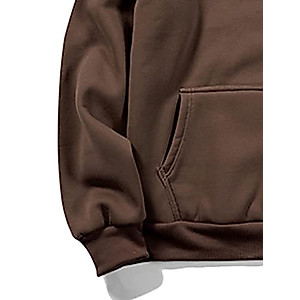 Floerns Men's Graphic Print Long Sleeve Drawstring Hoodie Pullover Sweatshirt Coffee Brown M