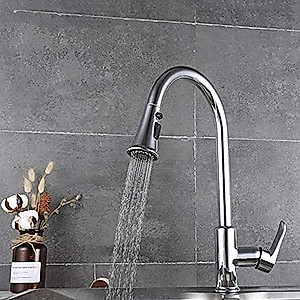 ShiSyan Y-LKUN Kitchen Vegetable Pot Taps Pull Type Rotate Faucet The Two Mode Nozzle Cold Heat Mixing Valve Sink Single Handle Water-tap