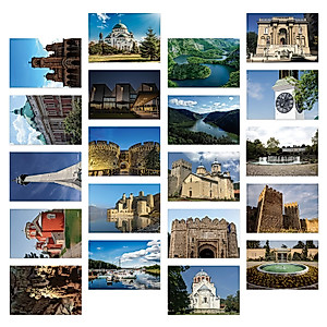 Dear Mapper Serbia Vintage Landscape Postcards Pack 20pc/Set Postcards from Around the World Greeting Cards for Business World Travel Postcard for Mailing Decor Gift