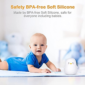 Penguin LED Night Light, Cute Nursery Color Changing Night Light with Tap Control, USB Rechargeable Portable Squishy Silicone Soft Lamp Gifts Bedroom