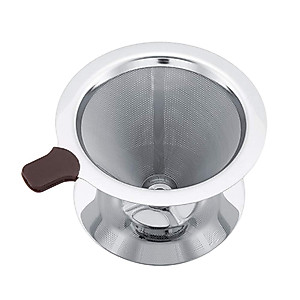 Topyond Stainless Steel Coffee Filter, Reusable Double Layer Brew Dripper, Collapsible and Portable Design with Cup Stand,for Camping and Travel