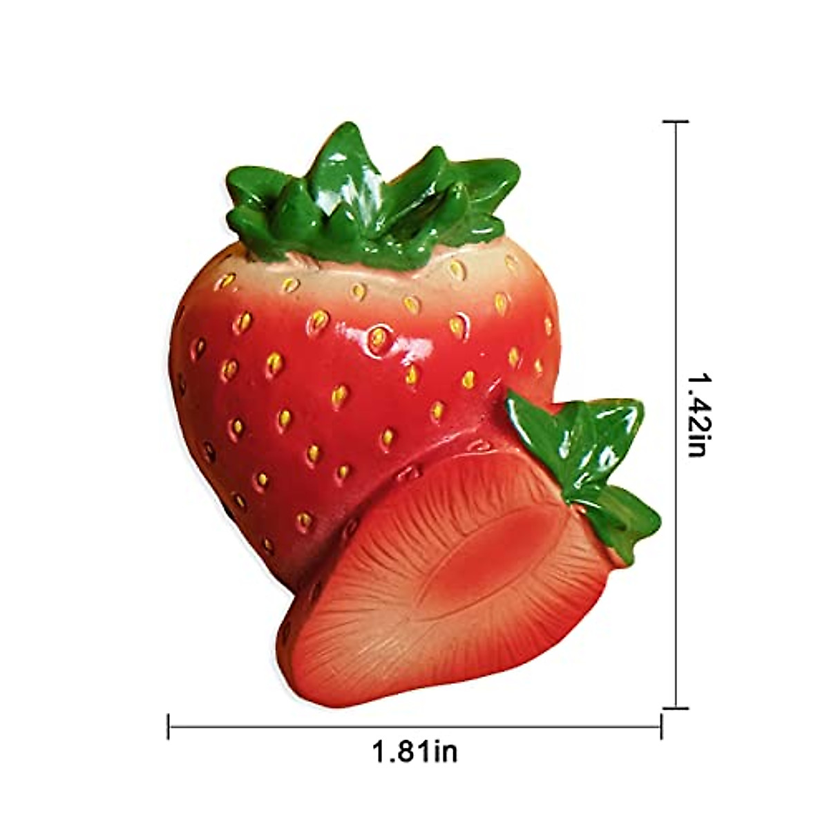 Fruit Vegetable Refrigerator Magnet - 1 Set Resin 3D Fridge for Refrigerator Cute Decor for Home Kitchen Office Whiteboard (Strawberry Refrigerator Magnet)