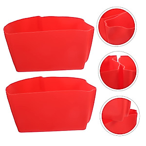 HOMSFOU 3 Sets Saucepan Silicone Lining Red Rice Cooker Silicone Cooking Utensils Silicone Cookware Kitchen Slow Cooker Divider Slow Cooker Pot Liner Multifunction Dividing Line