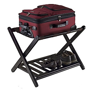 Winsome Scarlett Cappuccino Luggage Rack & 92436 Luggage Rack with Shelf