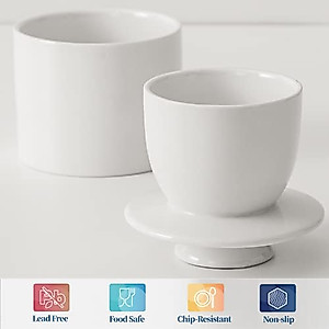 French Butter Crock, LOVECASA Ceramic Butter Dish with Lid for Countertop, Farmhouse Butter Keeper Container with Water Line,Perfect Butter Storage to Keep Fresh and Spreadable（White）